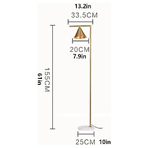 NTIYOU Floor Light Elegant Simplicity Floor Lamp, Vertical Lamp Warm Light with Hanging Metal Lampshade Metal Base Study Room Bedroom Office (Color : Black)