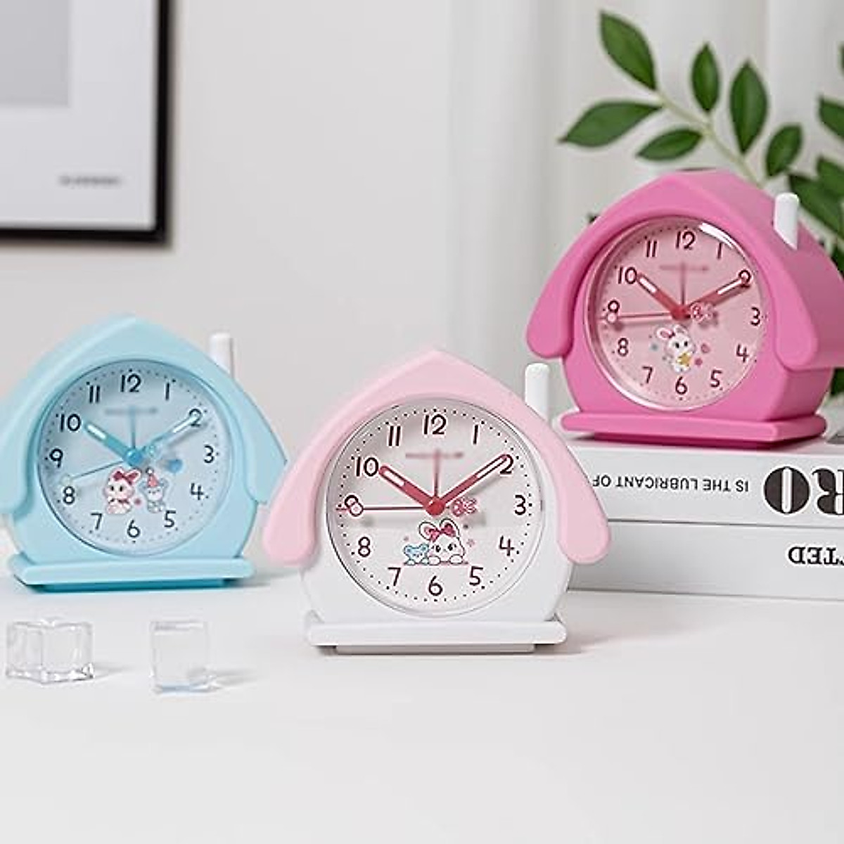 HEGZA Analog Alarm Clock Cute Loud Alarm Clock, Kids Alarm Clocks for Bedroom with Silent Non-Ticking and Night Light, Alarm Clock for Kids Teens Girls Kids Alarm Clocks (Color : 1)