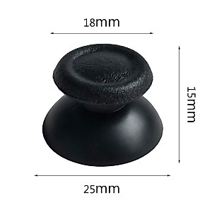 5 Pairs Replacement Analog Stick Joystick Thumbsticks Thumb Grips Buttons for Playstation DualShock 4 PS4 Controller Gampad (Black)