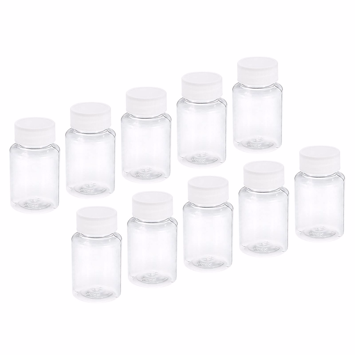 PATIKIL 30ml 1 Oz Wide Mouth Reagent Bottle, 30 Pack Storage Bottles Plastic Sample Containers for Home Laboratory