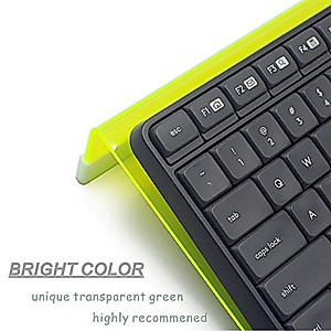 Richboom Epoptic Green Acrylic Tilted Computer Keyboard Holder for Easy Ergonomic Typing, Keyboard Stand for Office, Home, School, Fluorescent Green