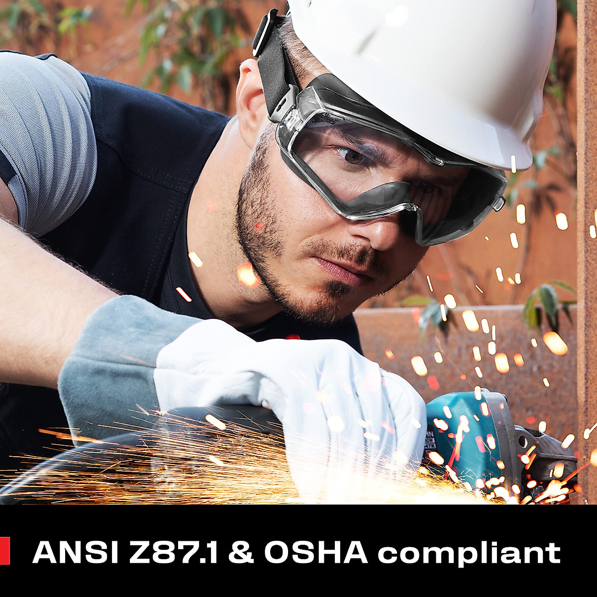 NoCry Safety Goggles Over Glasses for Men and Women; Anti Fog Scratch Resistant Men; Vented Lab with Extreme Impact Resistance; ANSI Z87.1 Certified