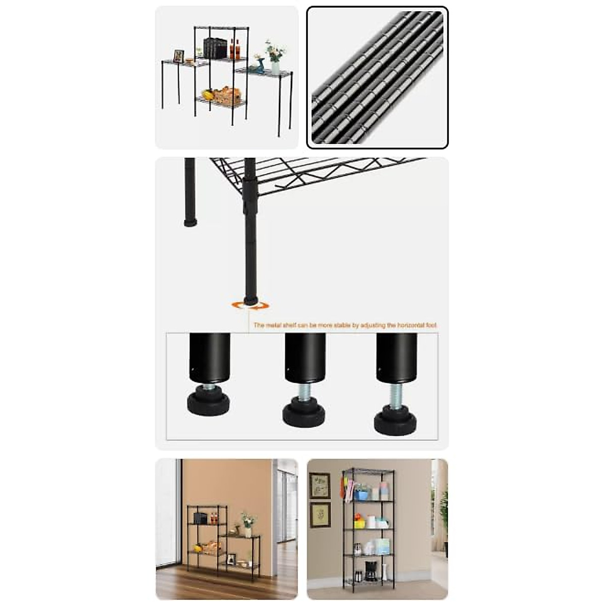 YFZZBH 60"x22"x12" 5 Layer Wire Shelving Rack Adjustable Shelf Storage Unit Commercial