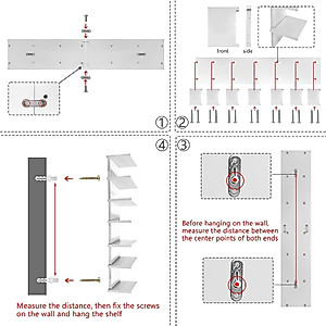 home stuff 7-Tier Wall Shelf Unit - Slim Vertical Column with Smooth Laminate Finish. Perfect for Bedrooms, Living Rooms. Stylish Floating Storage & Decor Organizer Tower (White). (2)