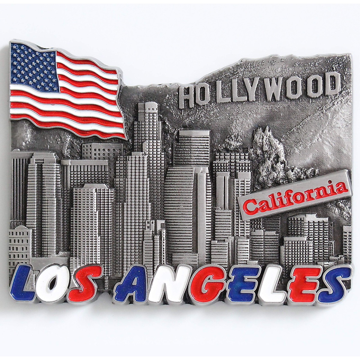 Los Angeles Metal Magnet Unique Design Home Kitchen Decorative Travel Holiday Souvenir Gift, Stick Up Your Lists, Photos on Your Refrigerator