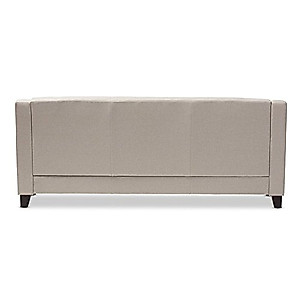 Hawthorne Collections Fabric Upholstered Sofa in Light Beige