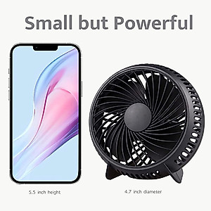 Desk Fan, 4.7 inch 3 Speeds Small Mini Quiet USB Desktop Table Cooling Fan for Office Home (Pink)