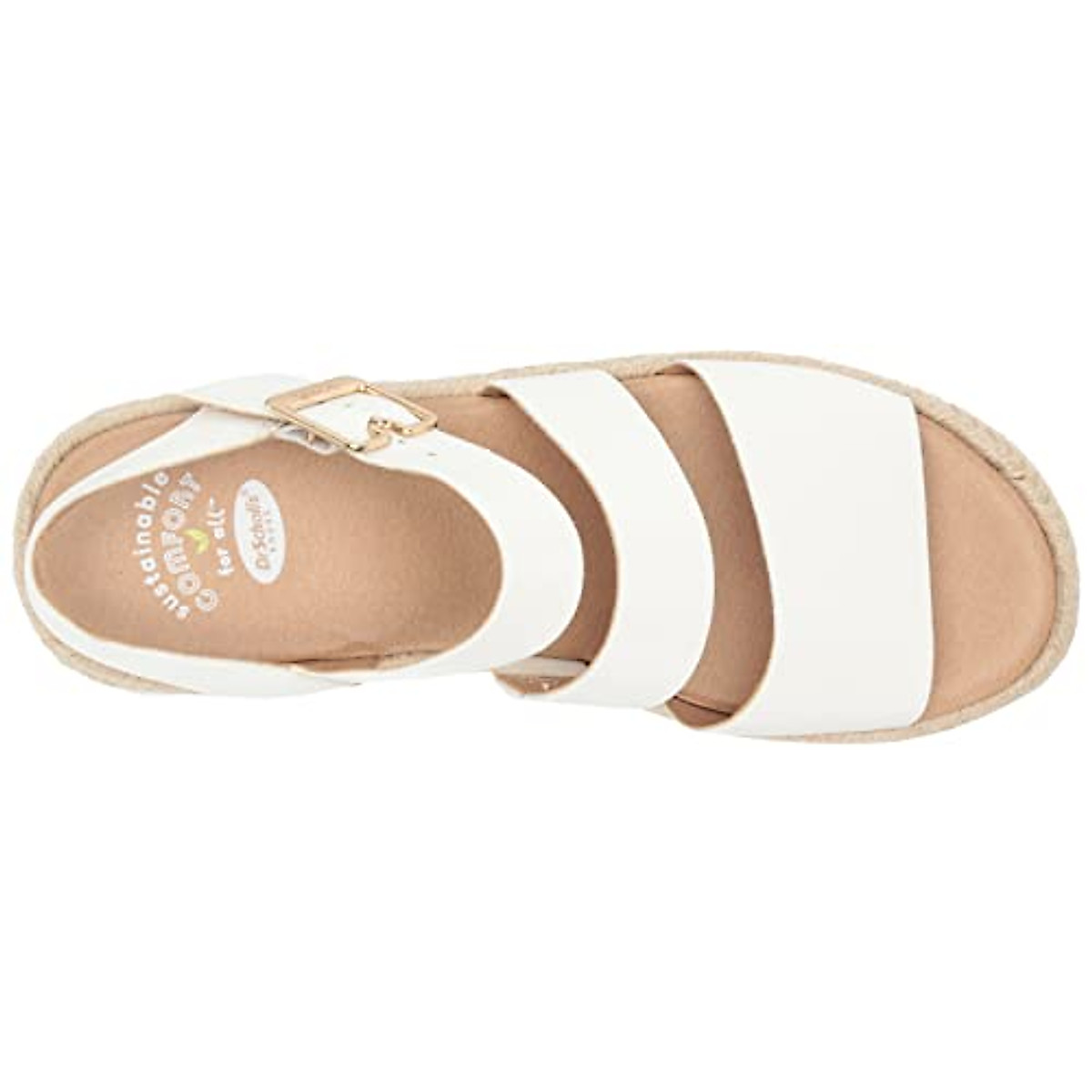 Dr. Scholl's Shoes Women's Once Twice Espadrille Wedge Sandal, White, 8