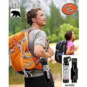 UDAP Pepper Power Magnum Bear Spray Self Defense Deterrent with Griz Guard Holster for Camping, Hiking, Fishing, Powerful Blast Pattern, 30 ft Fog Barrier, 15SO, 9.2 oz
