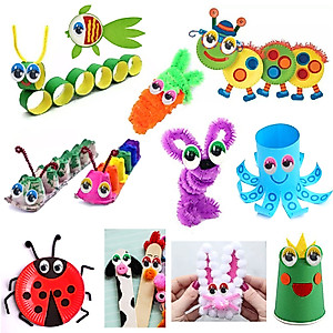 TOAOB 252pcs Wiggle Googly Eyes Self Adhesive with Eyelashes Oval Assorted Colors 10x13mm Craft Eyes Plastic Sticker Eyes for DIY Crafts Scrapbooking Decoration