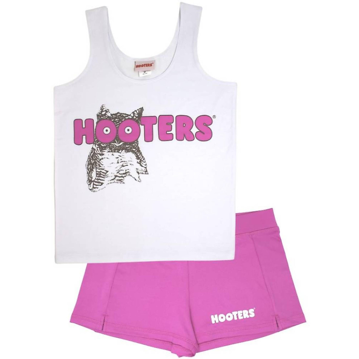 Ripple Junction Hooters Girl Waitress Role Play Costume Uniform Outfit w/Tank Top Shorts Adult Women's M Pink