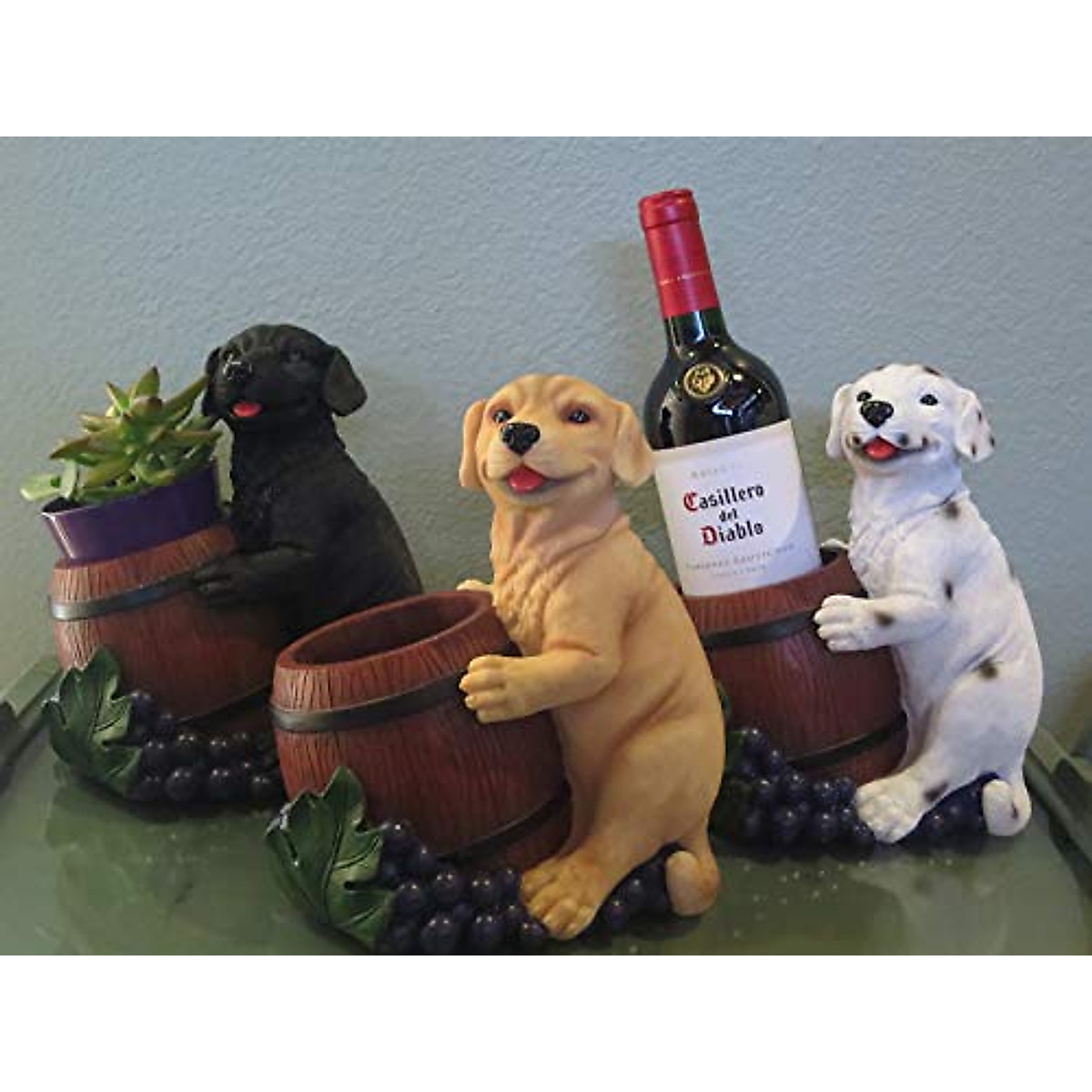 Decorative Dog Wine Holder, for Dog Loving Wine Drinkers (Black Labrador)