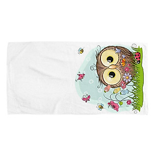 Bath Towels Face Towel Hand Cloth Cute Cartoon Owl for Bathroom Hotel Spa Kitchen Multi-Purpose Soft Washcloth 30 X 15 inch