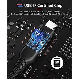 NIMASO [USB-IF Certified] Thunderbolt 4 Cable 3.3ft 40Gbps USB 4 Cable, USB C Display Cable with 8K Video and 100W Charging, Compatible with MacBook Pro, iMac, iPad, Thunderbolt 3 Cable, Hub,USB-C