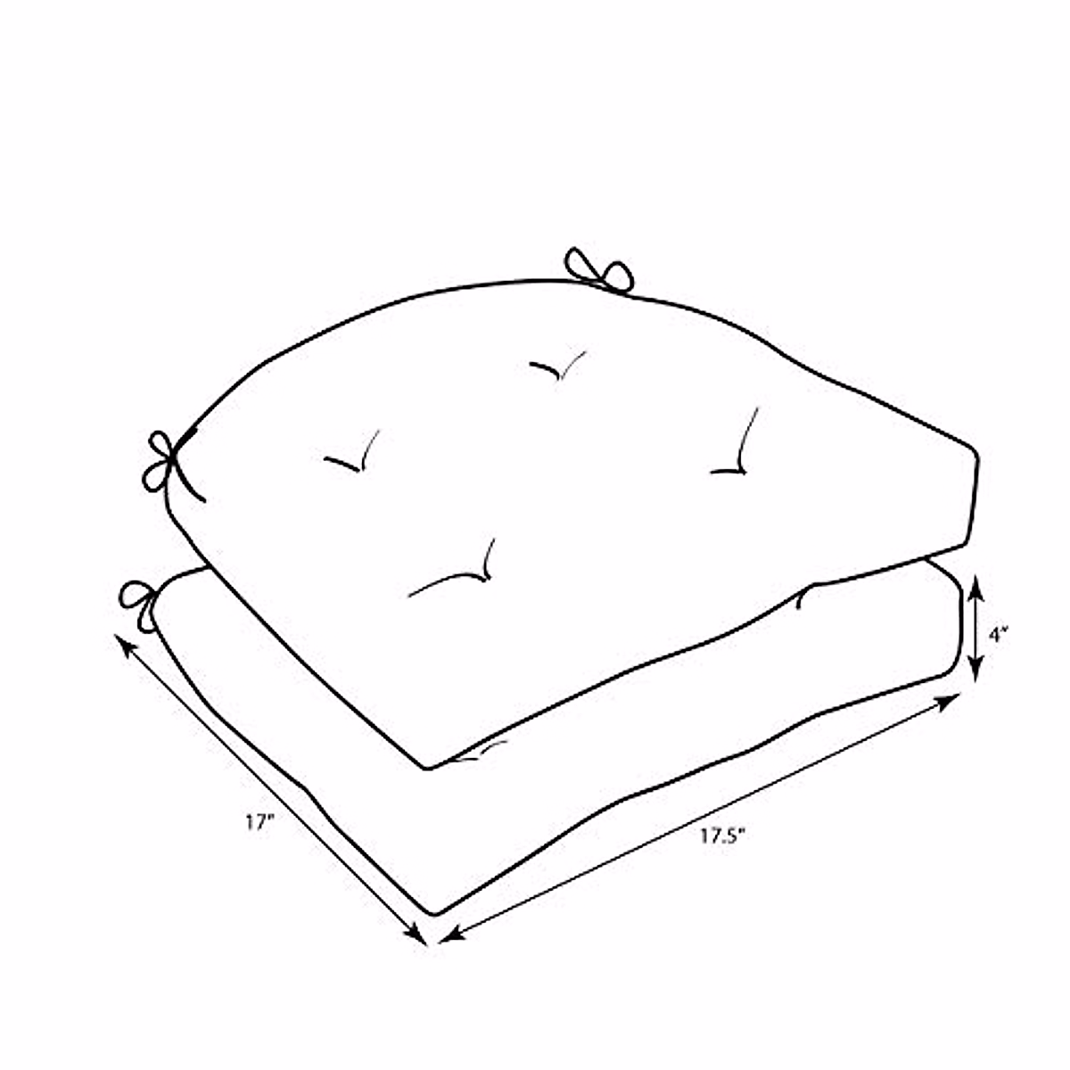 Pillow Perfect Outdoor/Indoor Abstract Reflections Large Chair Pads, 17" x 17.5", Blue 2 Count