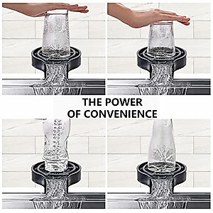 Extended Edition Kitchen Sink Glass Rinser,Faucet Bottle Washer for Sink,Quick Rinser for Baby Bottle,Bar Glass Rinser,Kitchen Sink Automatic Flushing Device (Black)