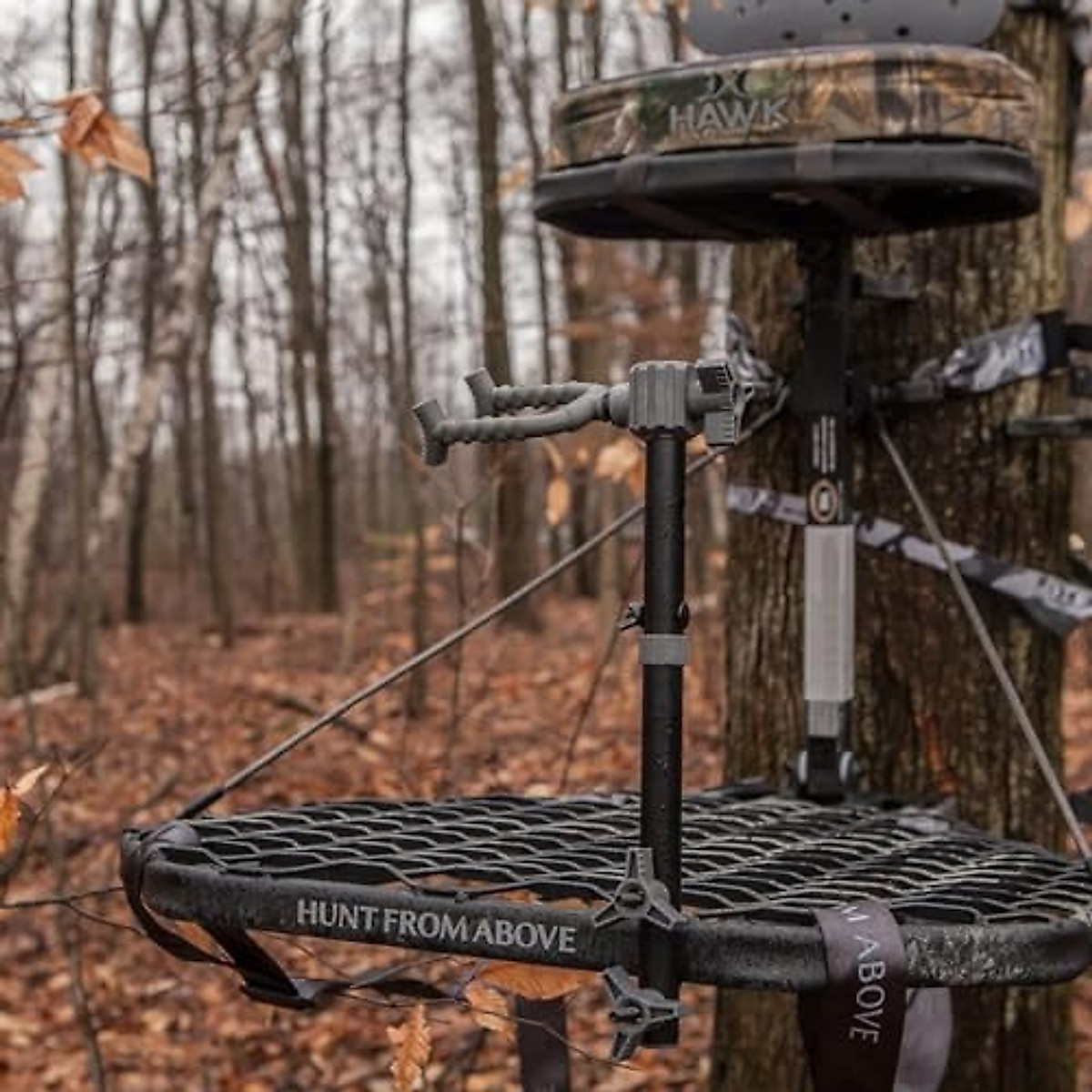 HAWK Limb Grip Hunting Treestands Portable Easy-To-Install Secure Bow Holder with 360-Degree Rotating Silent-Grip Limb Fork Weight Rating 8.5 Lbs