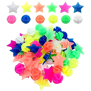 ACKLLR 72 Pieces Bike Wheel Spokes Beads, Colorful Bicycle Decoration Spoke Plastic Clip Round Decor Beads for Kids, Assorted Color and Shapes