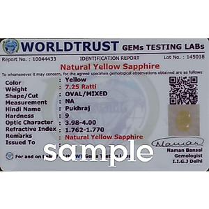 LMDPRAJAPATIS 5.25 Carat Natural Yellow Sapphire Birthstone Gold Ring For Women