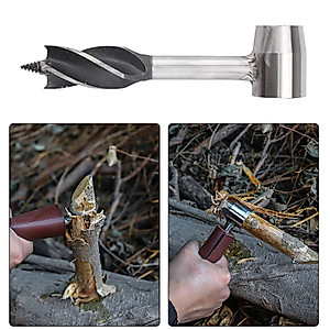 Multifunctional Survival Settlers Tool Hand Auger Wrench Wood Drill Peg and Manual Hole Maker Multitool