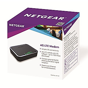 NETGEAR 4G LTE Modem – Instant Broadband Connection | Supports Power over Ethernet | works with AT&T and alternate carriers (LB1121)