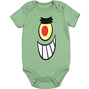 SpongeBob SquarePants Squidward Plankton Patrick Baby Boys 5 Pack Bodysuit 3-6 Months