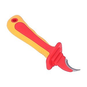 Electrician Insulated Knife Dismantling Cutter Electrician Knife Antimagnetic Cutter IEC60900 Sickle Type High Voltage Insulated Knife Electrician Cutting Tool Antimagnetic Knife