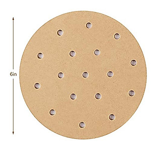Beasea Air Fryer Parchment Paper, 200pcs 7 Inch Unbleached Air Fryer Disposable Paper Liners Filter Paper Perforated Parchment Paper Bamboo Steamer Papers for Air Fryer and Steaming Basket