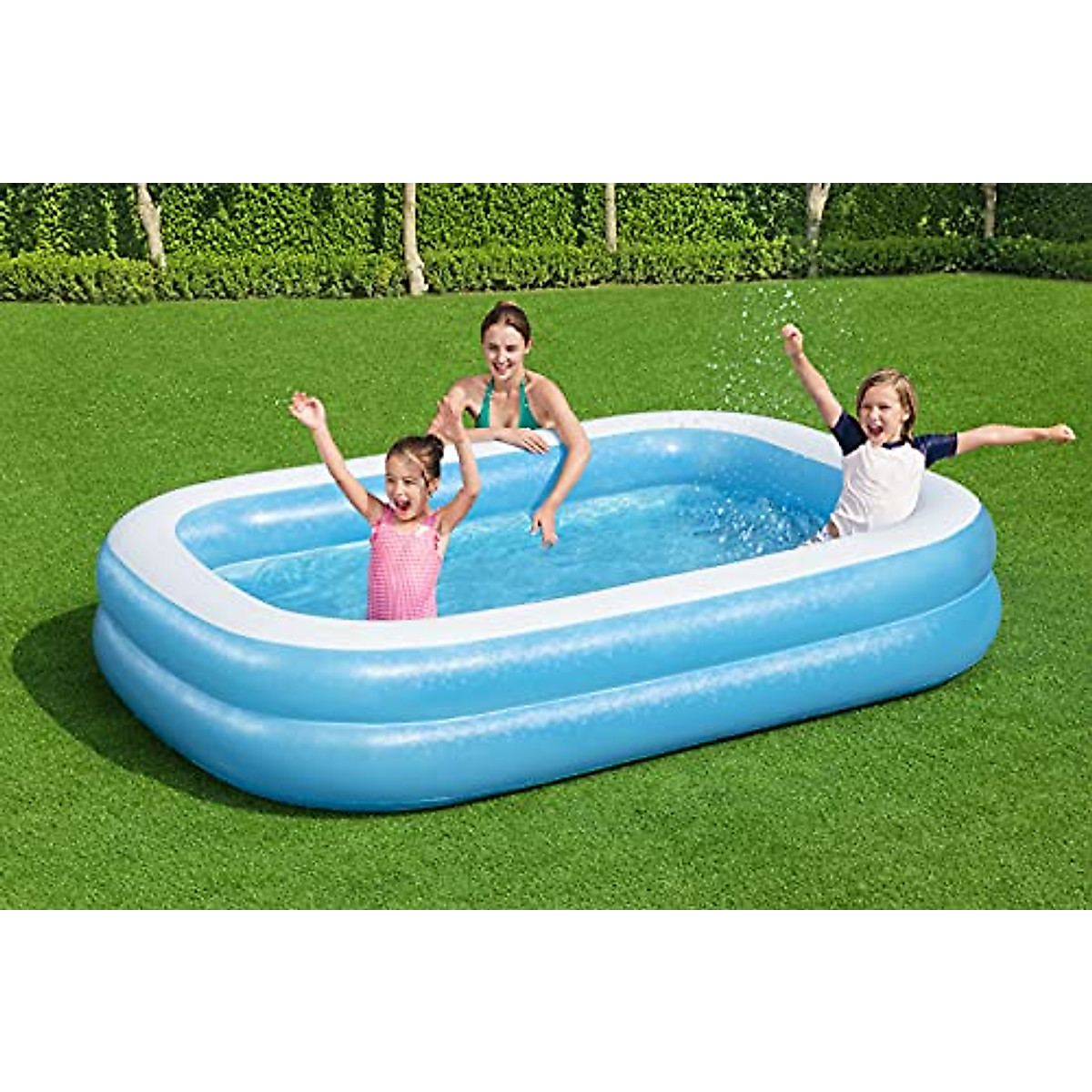 H2OGO! Blue Rectangular 8'6" Inflatable Family Pool | Perfect for Kids, Ages 6+