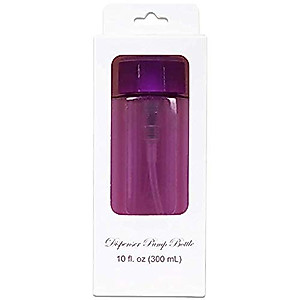 10oz PANA Purple Push-Down Dispenser Bottle - 1 Bottle - Empty Refillable Pump Bottle for Nail Polish Remover Liquid