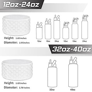 VIKIZUES Water Bottle Boot, Compatible with Hydro Flask and Others, Anti-Slip Bottom Silicone Sleeve Cover with Checkered Texture, Fits 32-40 oz Water Bottler