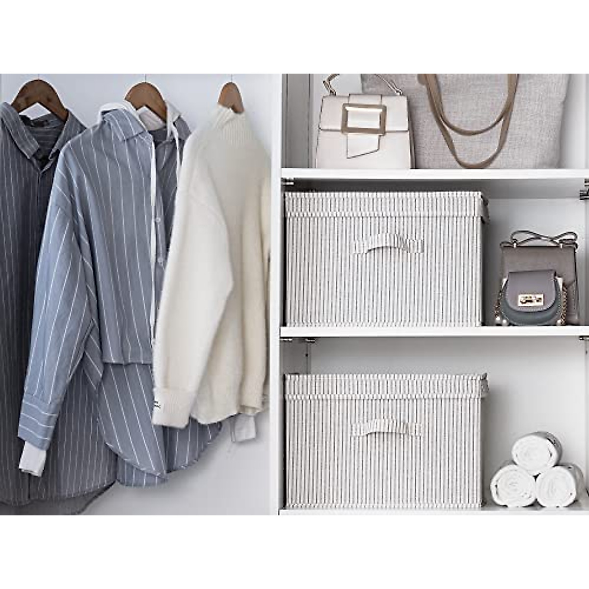 StorageWorks 2-Pack Decorative Storage Boxes with 2-Pack Underbed Storage Boxes