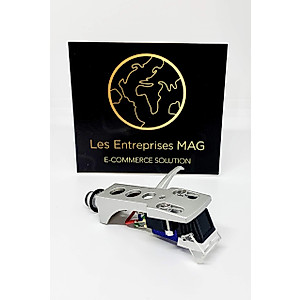 Cartridge and Stylus, needle and Silver Headshell with mounting bolts for Technics SL-1200, SL-1210, SL-1600, SL-1610, SL-1700, SL-235, SL-23A, SL-B2, SL-B202, SL-B205, SL-B3