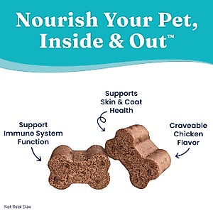 Solid Gold OMG! Omega Skin & Coat Fish Oil Dog Supplement - Chicken Flavored Vitamin C, E, & Biotin Chews for Skin Health, Immune Support & Itch Relief for Dogs - 120 ct