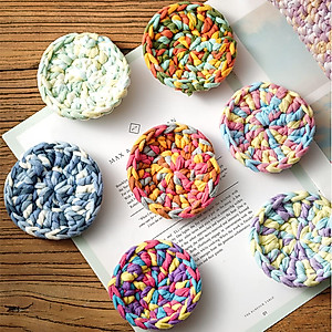 T-Shirt Yarn 160 Yards Knitting Yarn Fabric Crochet Cloth Colorful Tshirt Yarn for Crocheting Beginners DIY Hand Craft Bag Blanket Cushion Projects