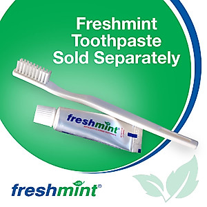 FRESHMINT (144 Pack Individually Wrapped 30 Tuft Soft Nylon Bristle Adult Toothbrush