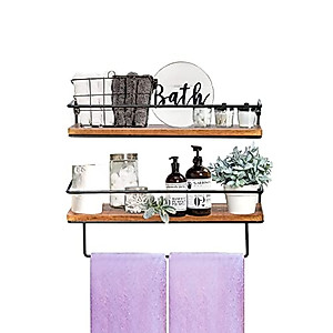QEEIG Farmhouse Floating Shelves + Bathroom Shelves Bundle (Contains 2 Items)