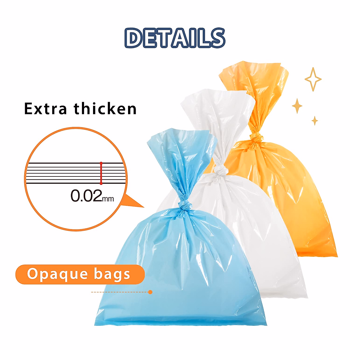 Deefre Odor Sealing Disposable Diaper Bags, 150 Count, Blue, Large Capacity, Unscented Diaper Trash Bags, Safety, Multiple Specifications, Wide Application, Easy to Use
