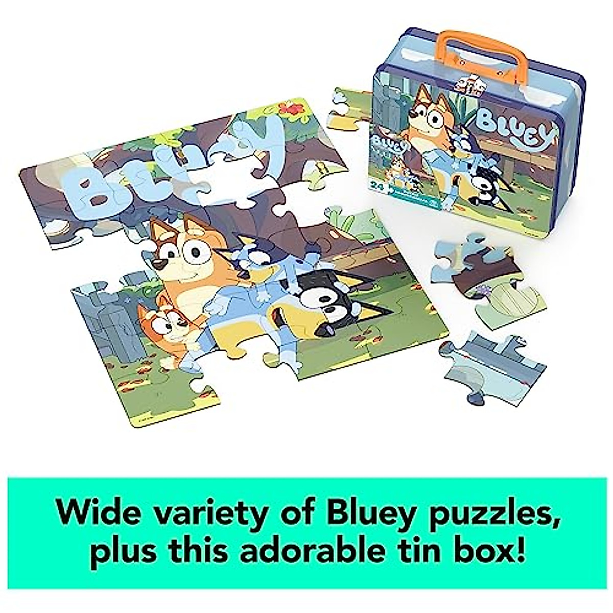 Bluey 11 Puzzle Bundle Set, 8- and 24-Piece Wood, Fuzzy, & Die-Cut Jigsaw Puzzles for Preschoolers and Kids
