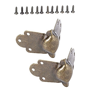 dophee 8 Pack Antique Brass Corner Protectors, Decorative Metal Box Corners Covers Trim Brackets with Mounting Screws for Jewelry Box Wooden Case Chest Table Furniture, 1.69"x1.02"x1.30"