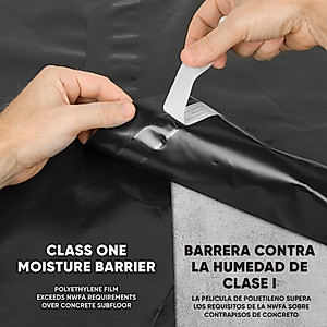 ROBERTS 70-115 Moisture Barricade Underlayment Film, for Vinyl, Laminate SPC, Engineered Wood Floors, 6 mil. Thick, Polyethylene, 120 Sq. Foot Roll, Black