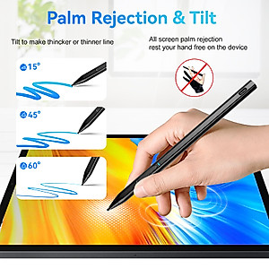 EVACH Stylus Pen for Remarkable Paper Pro with Eraser and Palm Rejection,Rechargeable Replacement for Remarkable Paper Pro Marker Plus with 4096 Pressure,Black