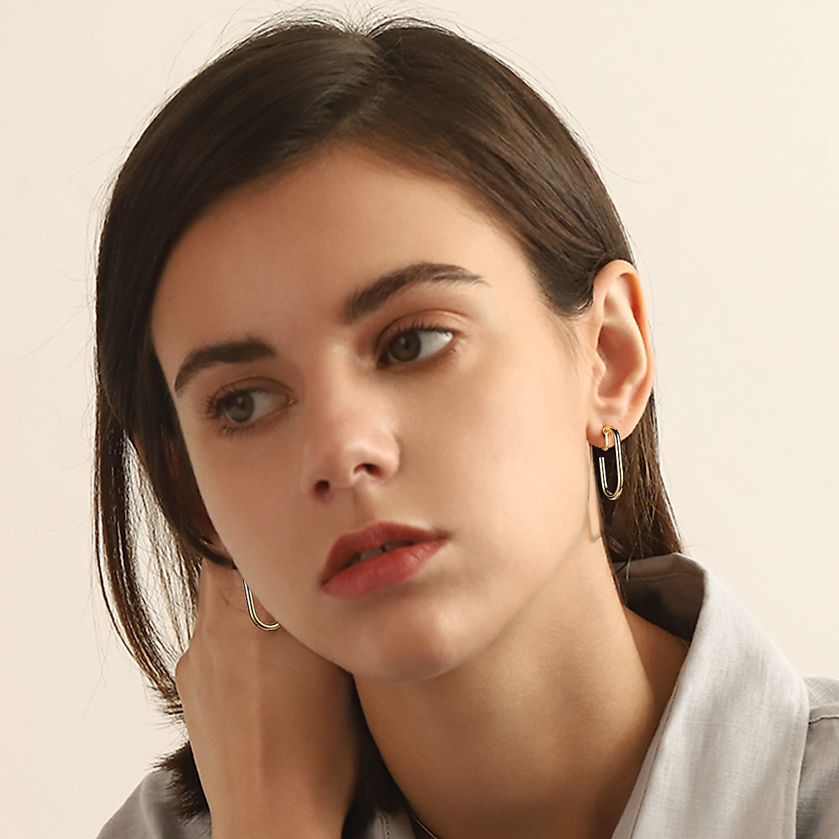 SAILIMUE 10 Pairs Gold Clip On Hoop Earring For Women 14K Gold Plated Chunky Clip Earrings No Piercing Earrings Set