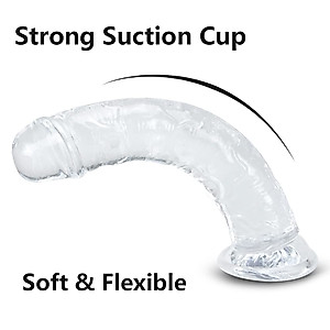 3Piece Suction Cup Clear Realistic Dildo Set(Small Big Huge): Anal Plug Trainer Kit Suitable with Strap-On Harness for Prostate Massage, G-Spot Stimulation