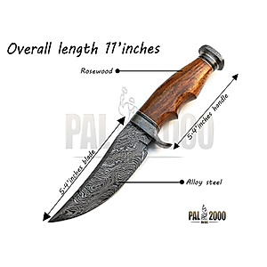 PAL 2000 HUNTING KNIVES HUN-9104 Custom Knife Handmade Damascus Steel Knife With Sheath