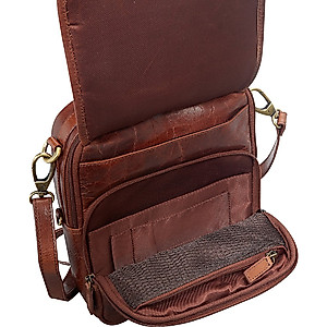 Mancini Leather Goods Buffalo Leather Large Unisex Bag (Cognac)