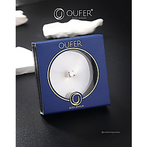 OUFER 14K Solid Gold Clea CZ Replacement Ball Externally Threaded for Belly Button Rings (Gold)