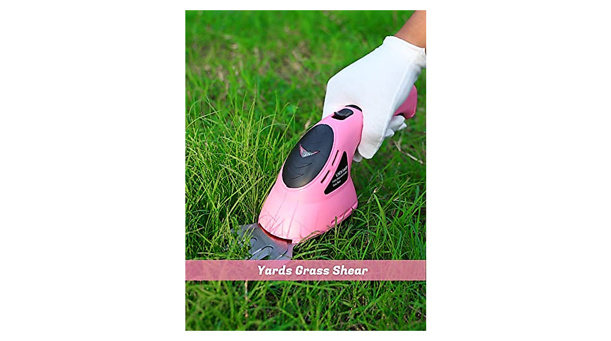 Lichamp 2-in-1 Pink Cordless Grass Shear & Hedge Trimmer