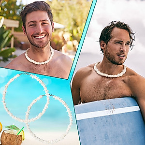 Tondiamo 3 Packs White Puka Shell Necklace Adjustable Seashell Necklace Summer Beach Surfer Necklace Sea Shell Beach Choker Necklace Jewelry(14 Inch)