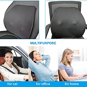 Big Hippo Lumbar Support, Car Back Support with Massage Beads Ergonomic Design for Comfort and Lower Back Pain Relief, Car Seat Lumbar Support for Driver, Office Chair, Wheelchair, Chair Support Home